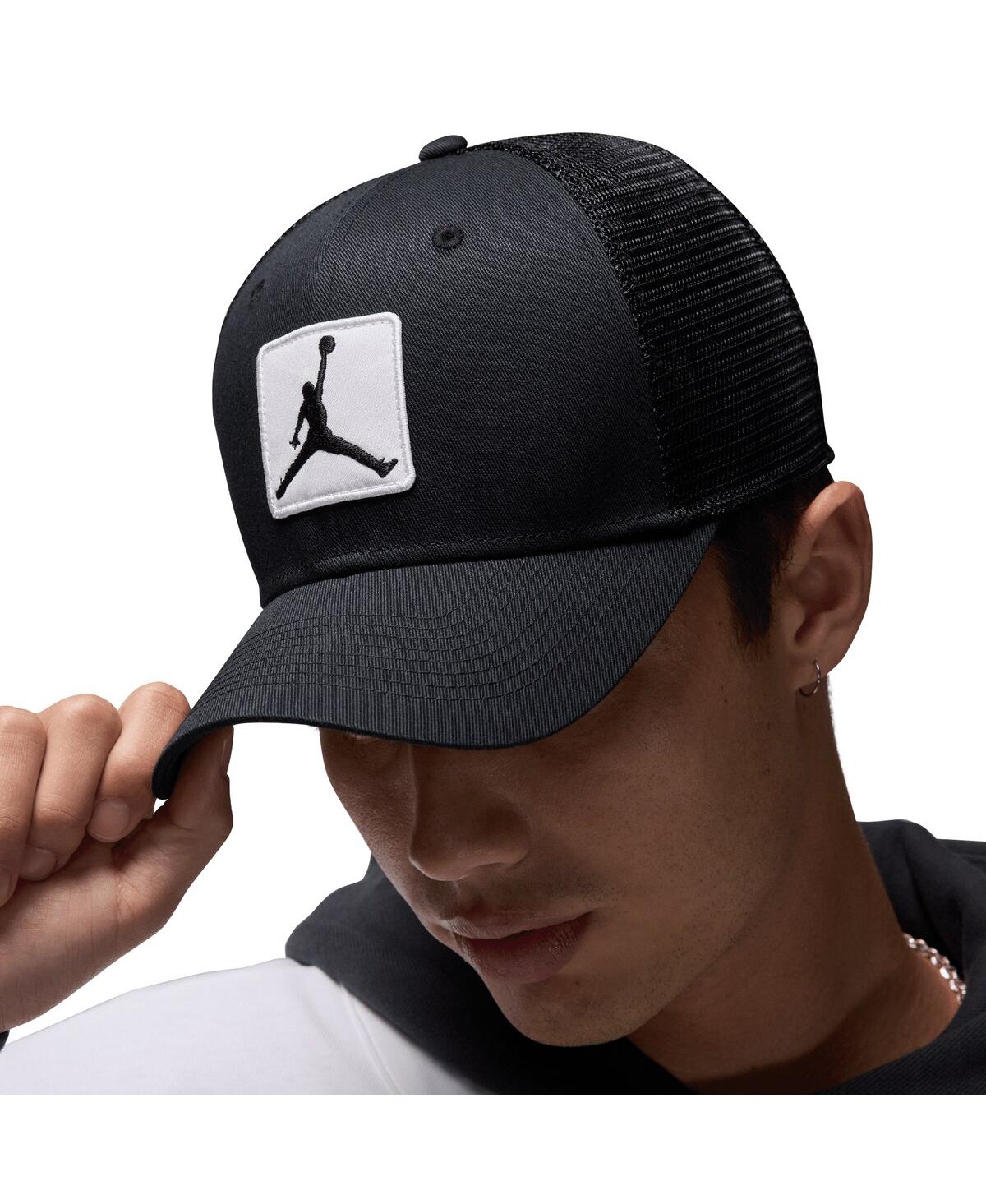 Jordan Mens Black Trucker Rise Adjustable Hat - Black