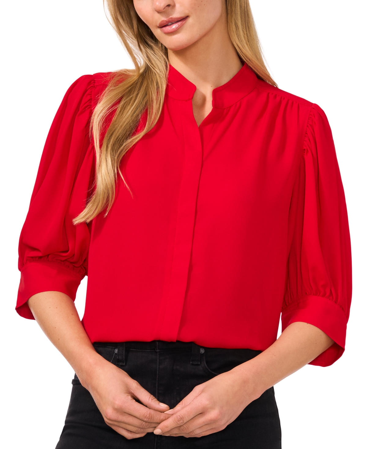 Click here for CeCe Womens 3/4-Sleeve Collared Button Down Top -... prices