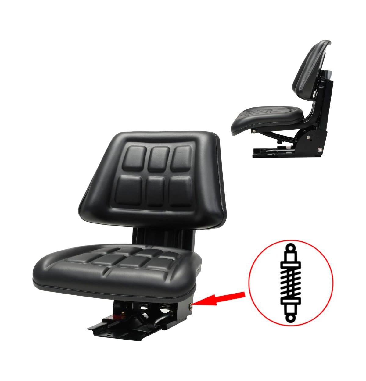 Click here for vidaXL Tractor Seat with Suspension Black - Black prices