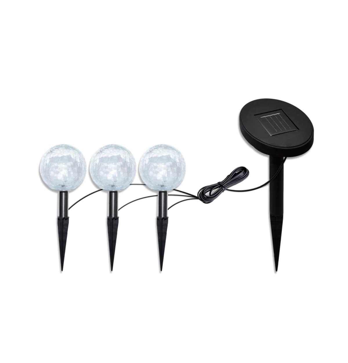 Click here for vidaXL Solar Bowl 3 Led Garden Lights with Spike A... prices