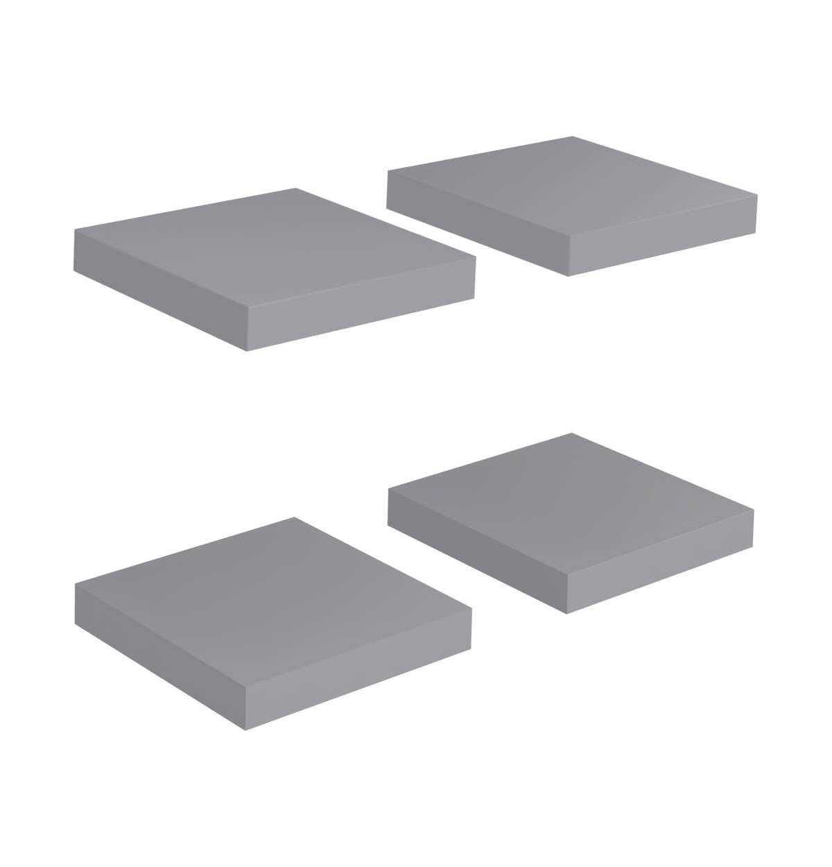 Click here for Floating Wall Shelves 4 pcs Gray 9.1x9.3x1.5 Mdf -... prices