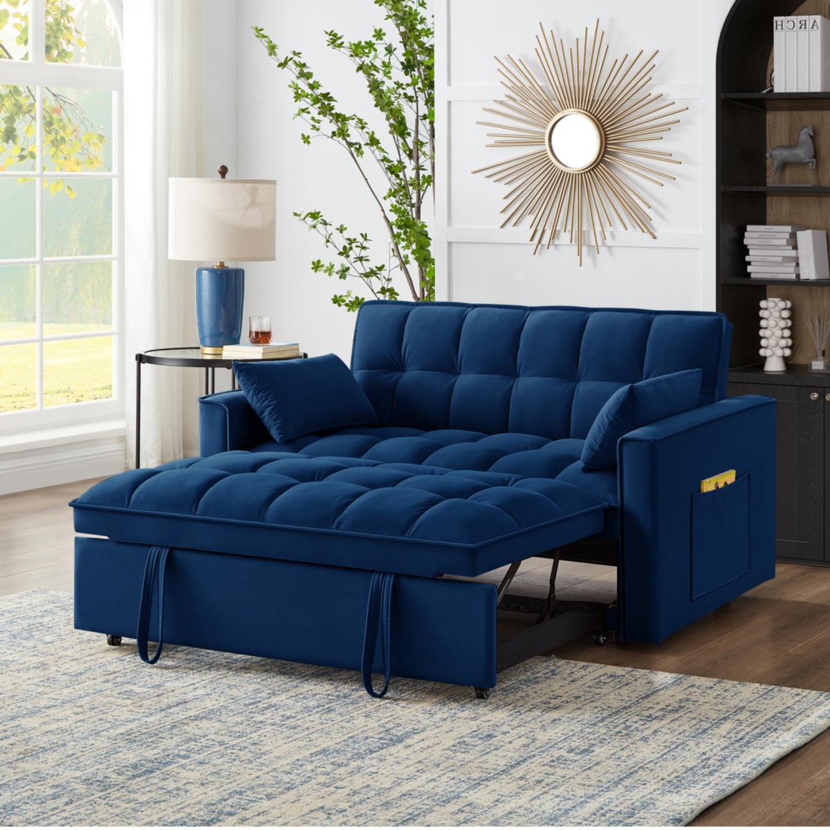 Click here for Streamdale Furniture Navy 4-in-1 Loveseat Sofa Bed... prices