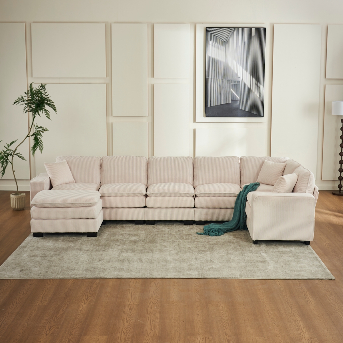 Click here for Streamdale U-Shape Modern Sectional with Ottoman (... prices