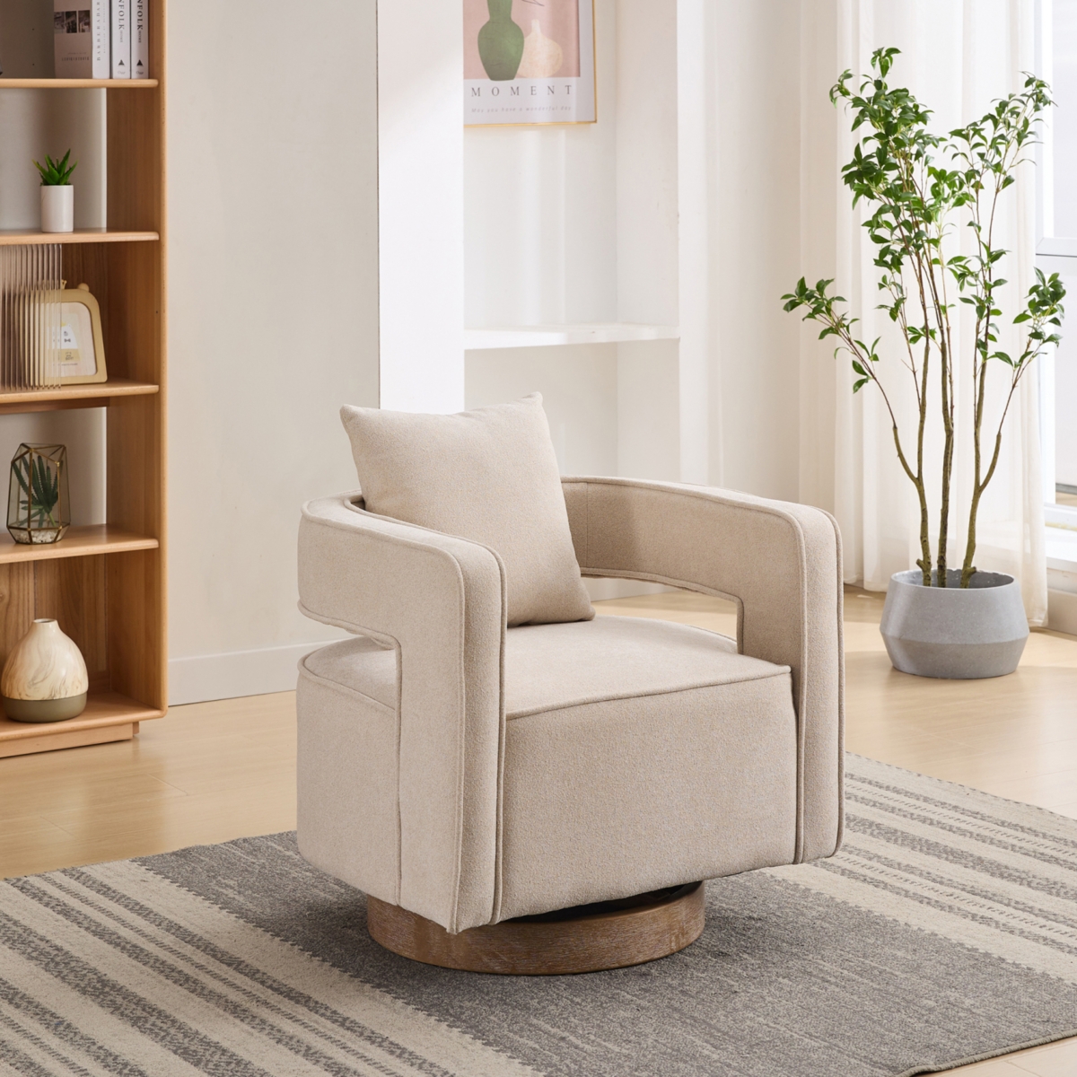 Click here for Beige Swivel Accent Chair for Modern & Comfy Seati... prices