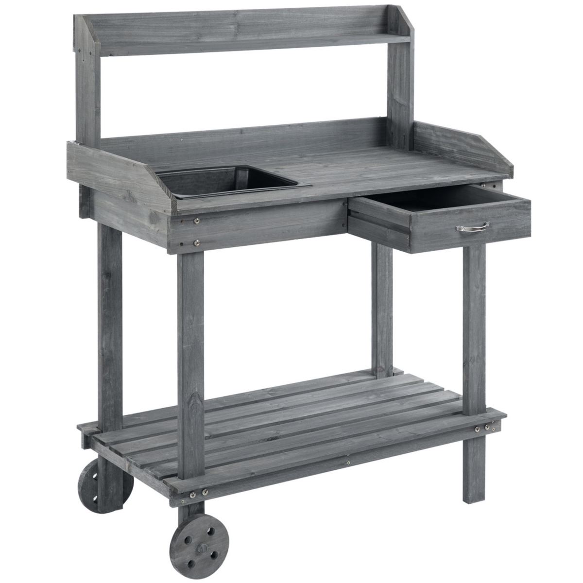 Click here for 36" Gray Potting Bench with Wheels  Sink  Dra... prices