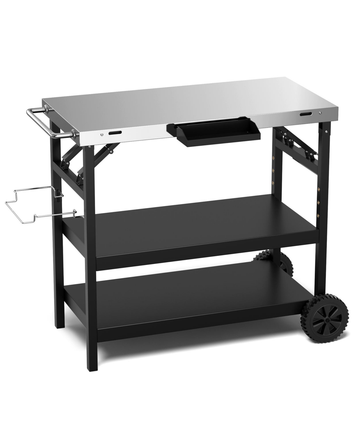 Click here for Sugift 3 Tiers Foldable Outdoor Cart on 2 Wheels w... prices