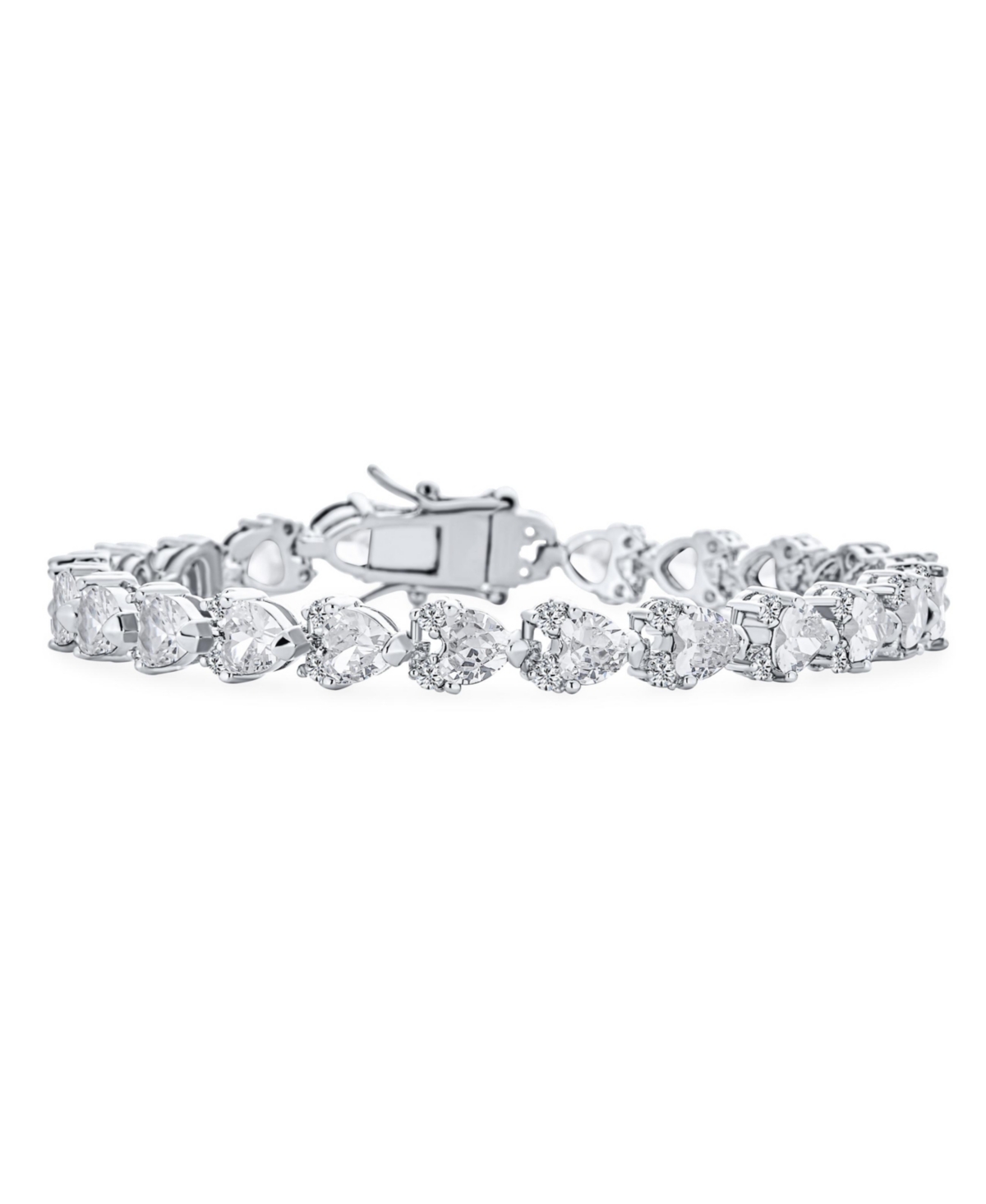 Click here for Bling Jewelry Romantic Cz Hearts Shape Tennis Brac... prices