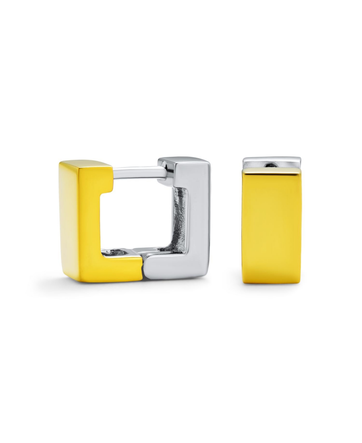 Click here for Bling Jewelry Contoured Square Huggie Hoop Earring... prices