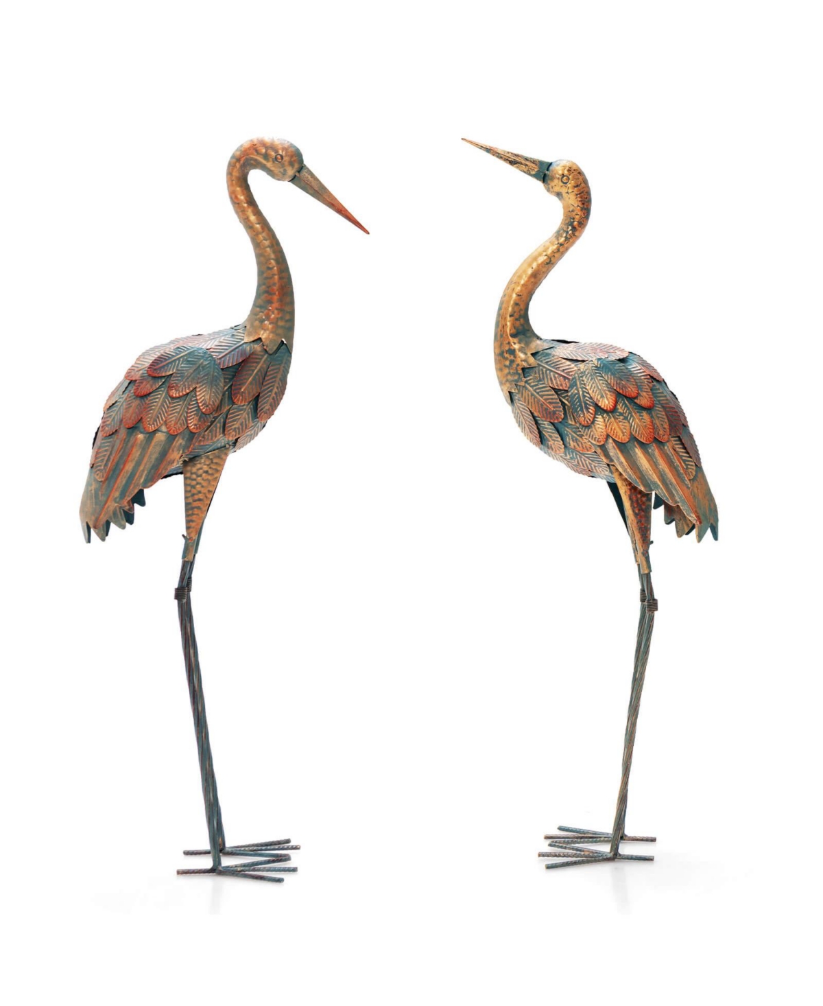 Click here for Skonyon Set of 2 Crane Garden Statues Standing Met... prices