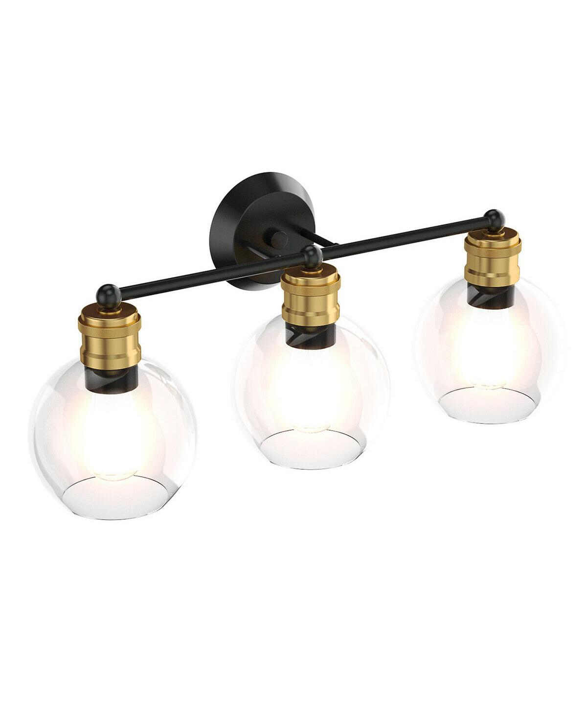 Click here for Modern 3-light Bubbled Glass Vanity Light - Black prices