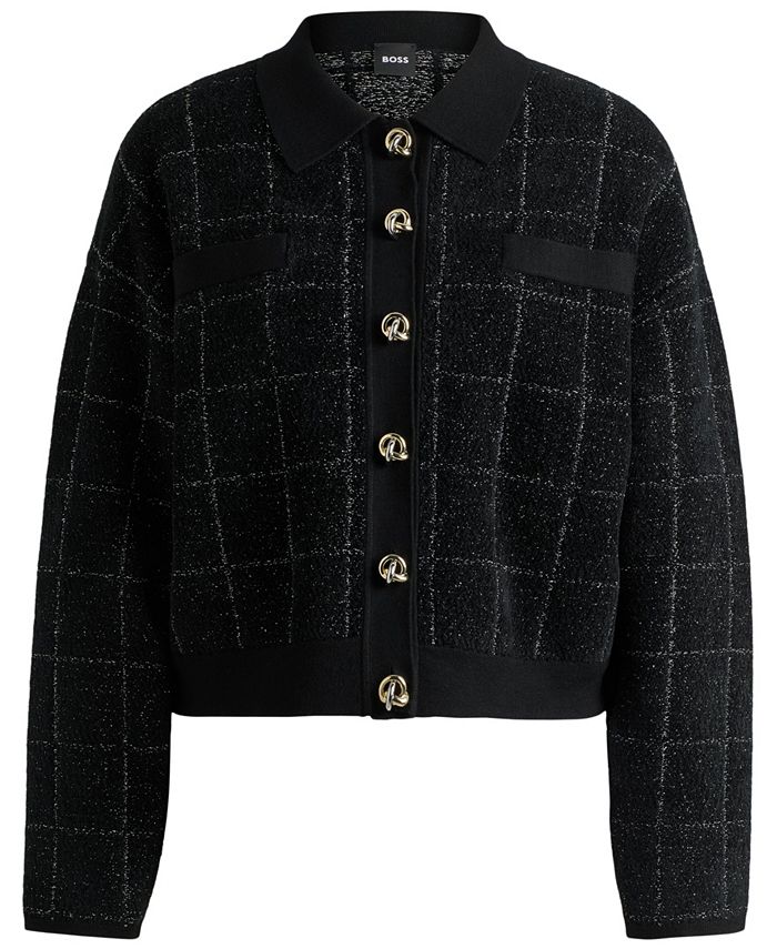 Hugo Boss Women’s Sparkle Tweed Cropped Jacket - Macy's