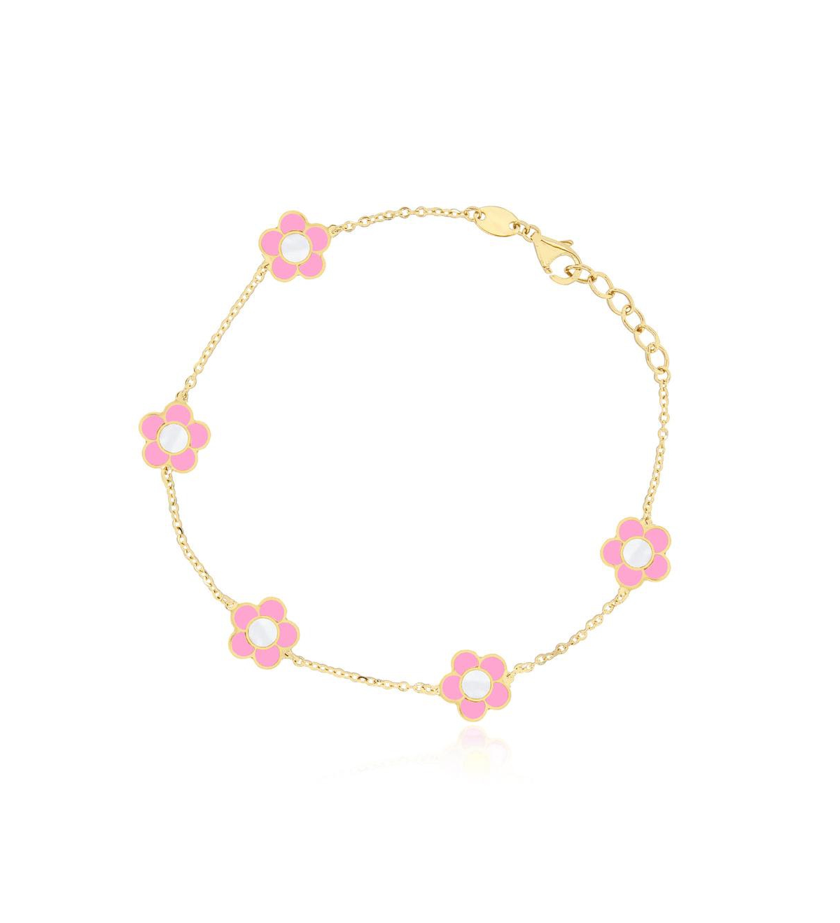 Click here for The Lovery Bubblegum Pink Daisy Bracelet 14K Gold... prices
