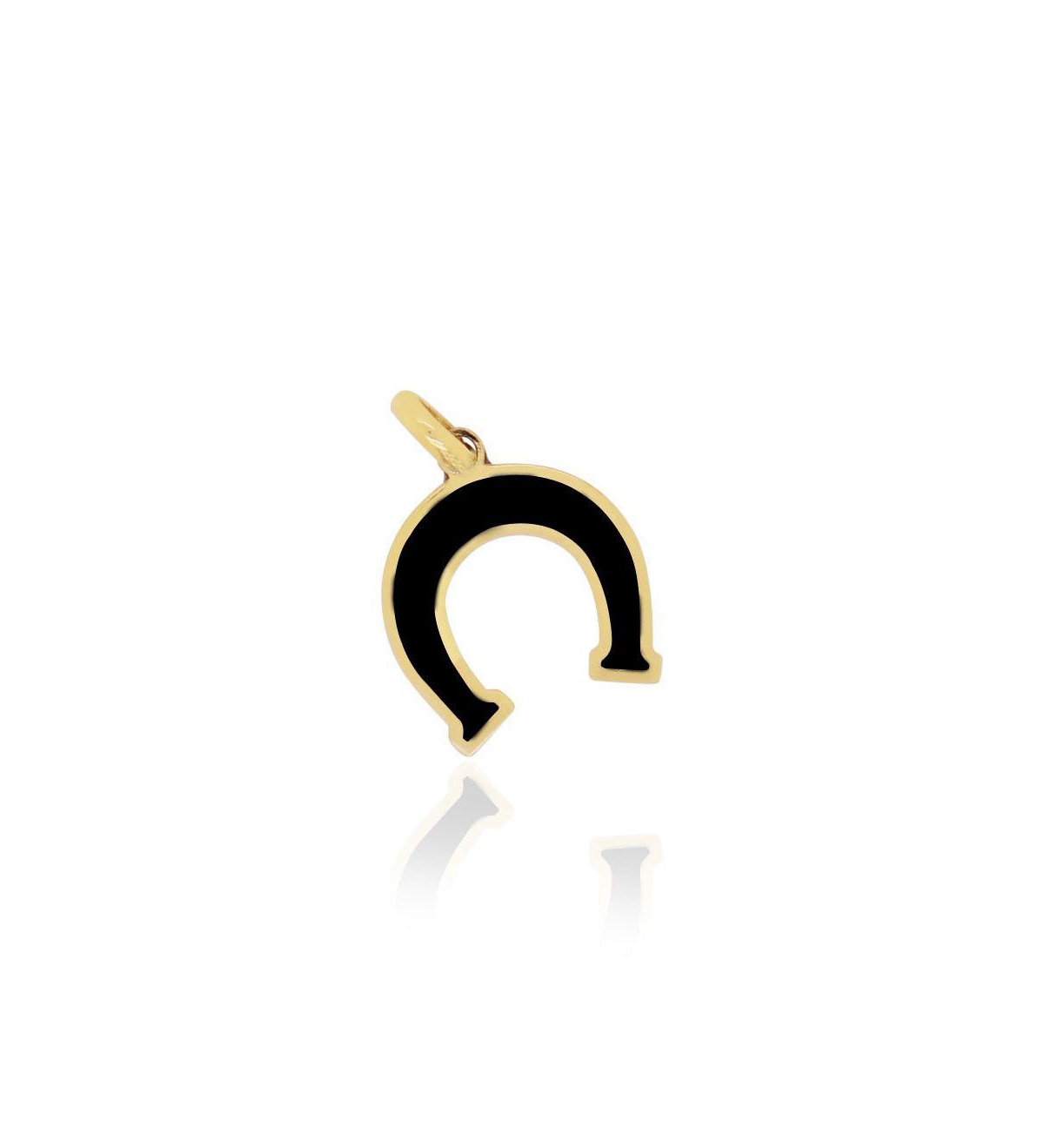 Click here for The Lovery Onyx Horseshoe Charm 14K Gold 9 millime... prices