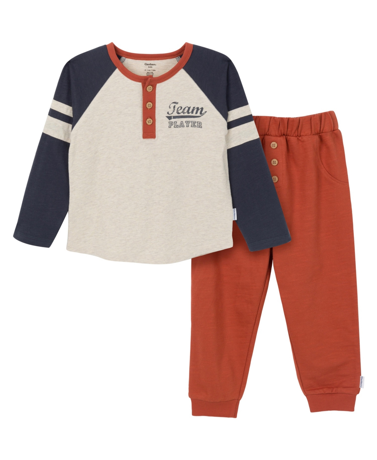 Click here for Gerber Toddler Boys Henley Shirt and Joggers  2-Pi... prices