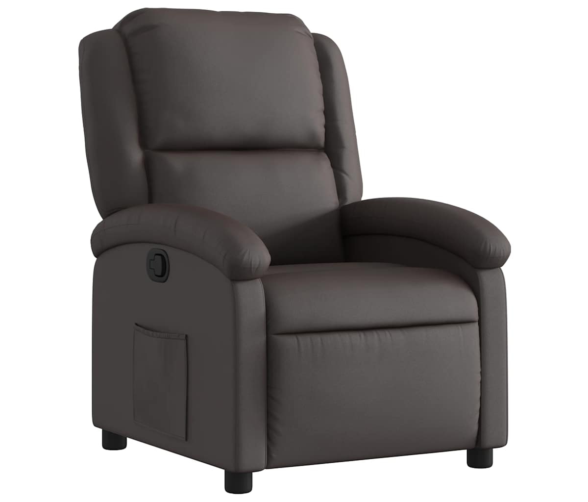 Click here for Recliner Chair Dark Brown Real Leather - Brown prices