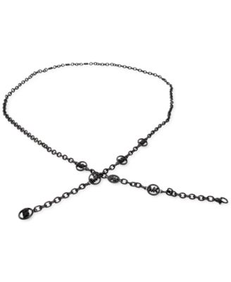 MICHAEL Michael Kors Women's Mini Chain Belt with Pave Logos - Macy's