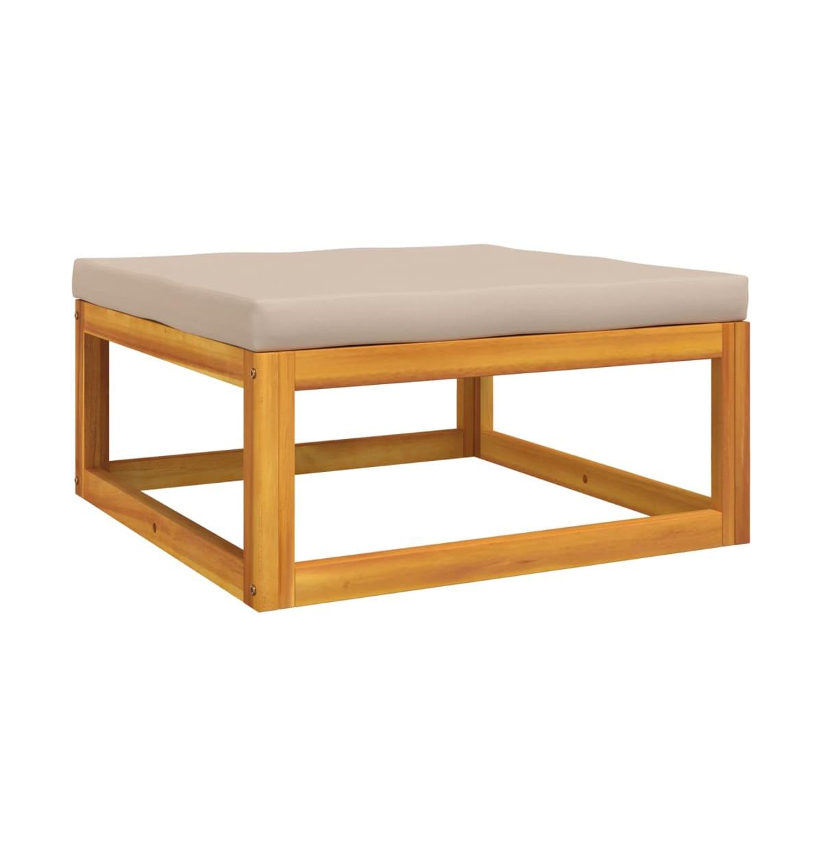 Click here for vidaXL Patio Footrest with Taupe Cushion Solid Woo... prices