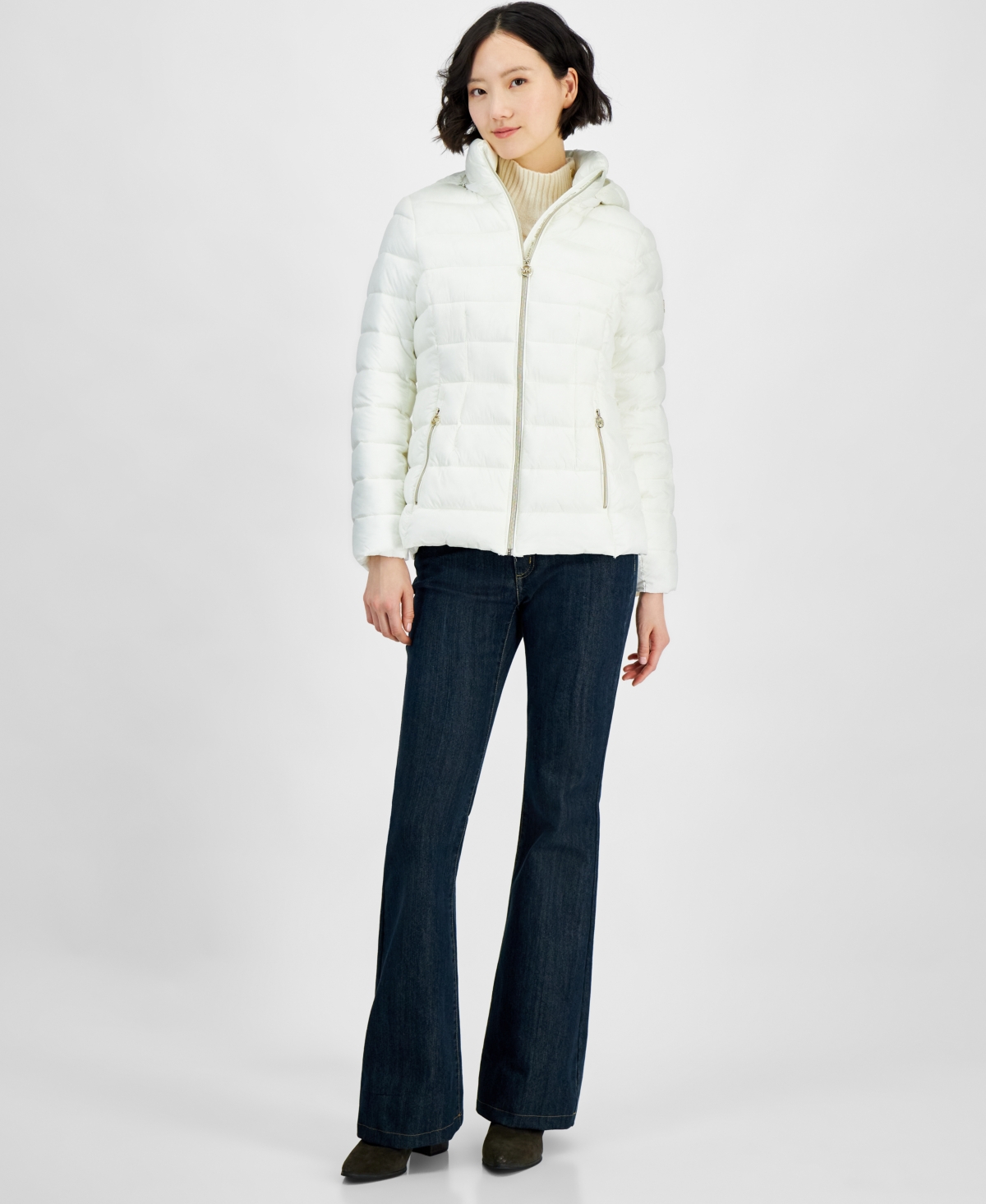 Click here for Michael Michael Kors Womens Hooded Zip Packable Pu... prices