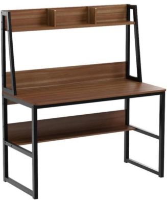 Tribesigns Computer Desk, 47 inch Office Desk with Hutch and Bookshelf ...