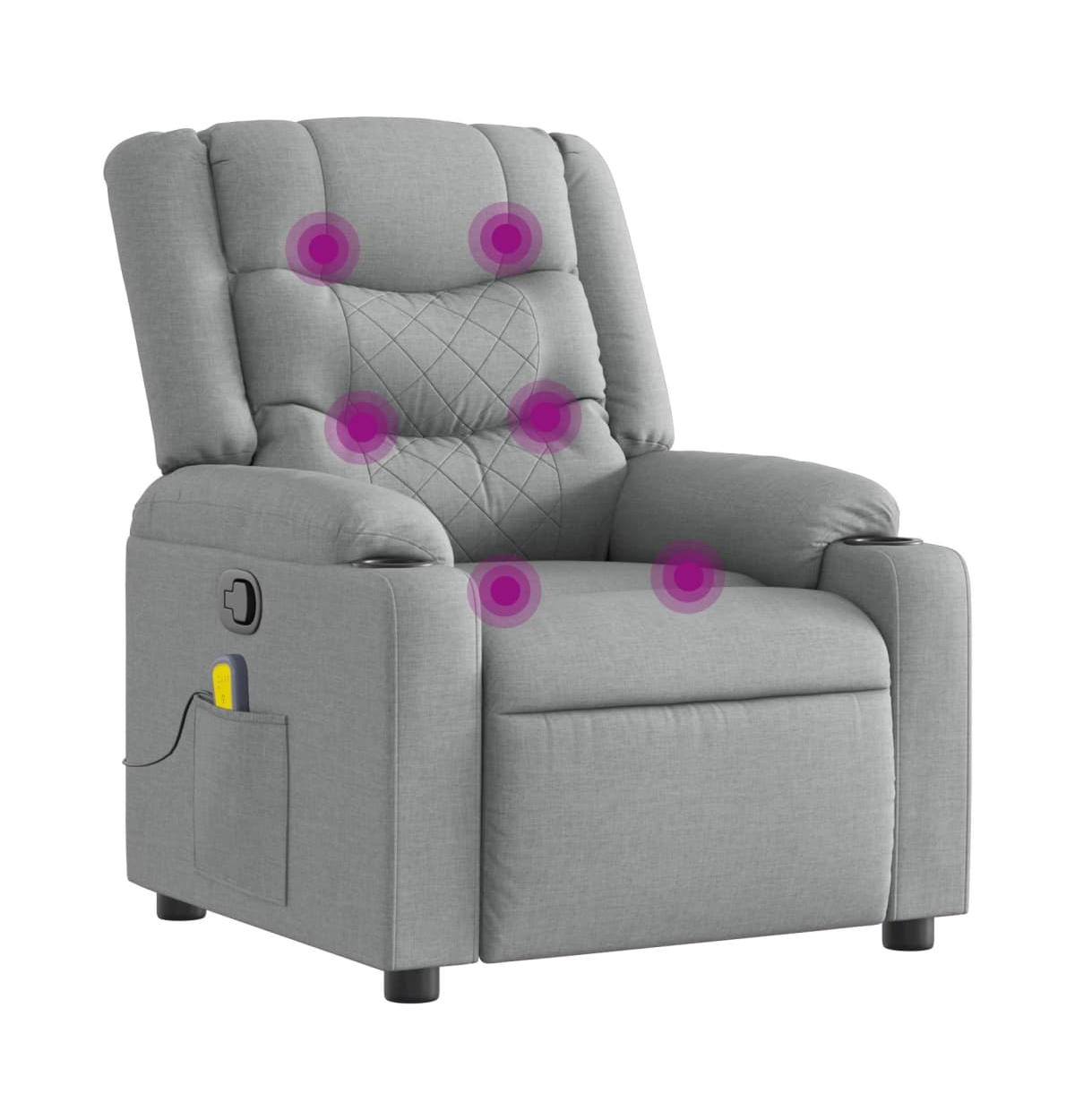 Click here for vidaXL Massage Recliner Chair Light Gray Fabric -... prices