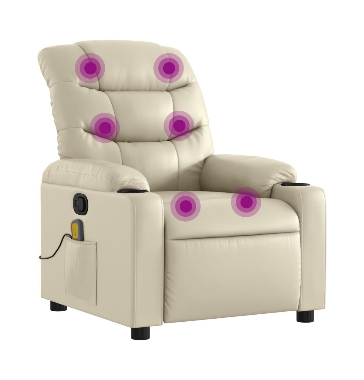 Click here for vidaXL Massage Recliner Chair Cream Faux Leather -... prices