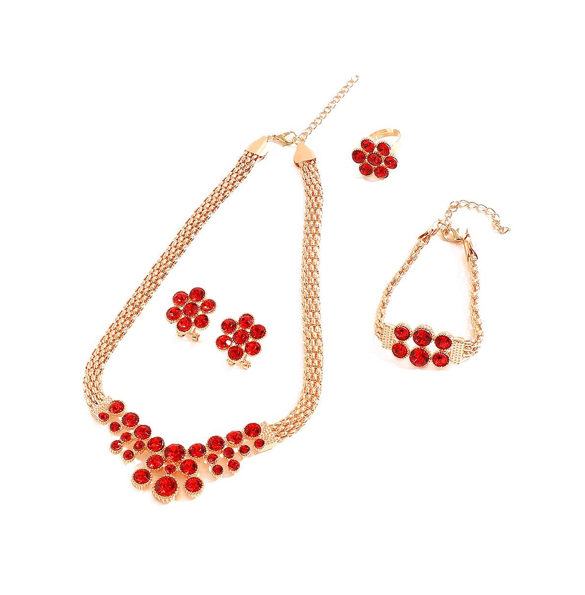 Click here for Sohi Womens Flower Jewellery Set - Red prices