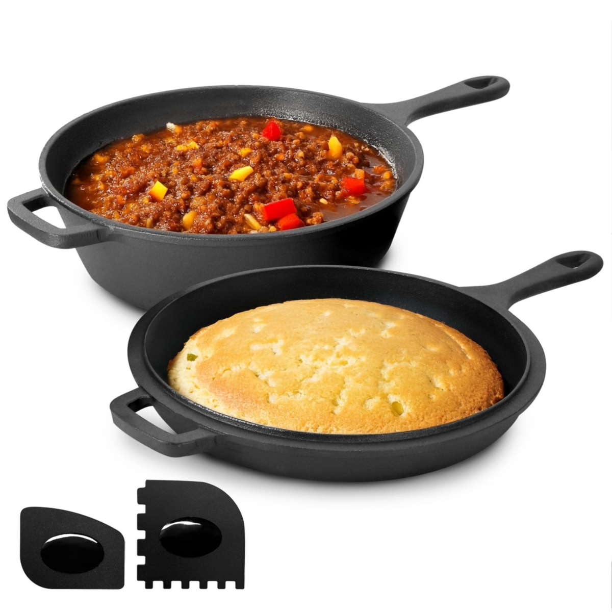Click here for MegaChef 10.5 Inch 2-in-1 Pre-Seasoned Cast Iron S... prices