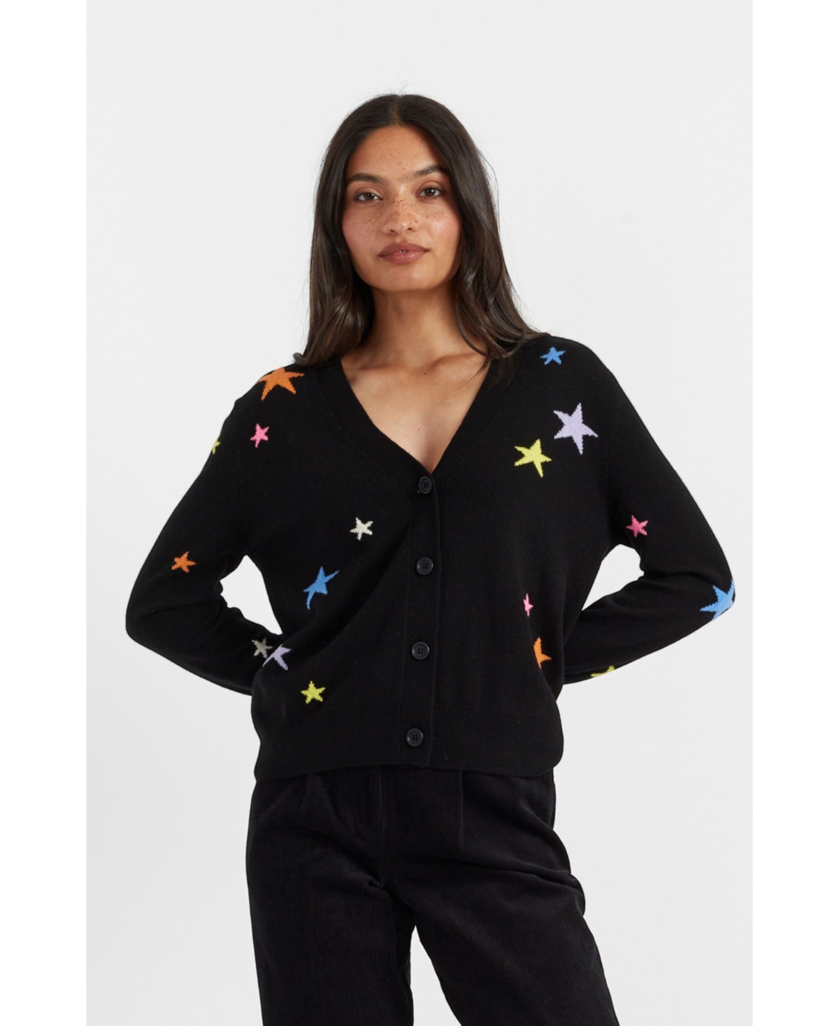 Click here for Chinti & Parker Womens Wool-Cashmere Star Cardigan... prices