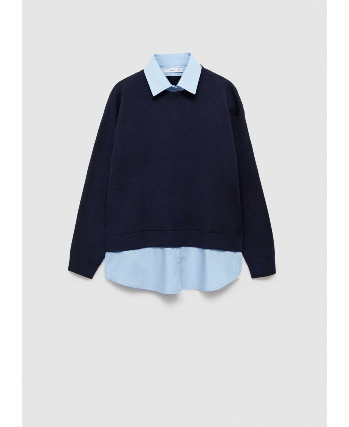 Click here for Mango Womens Combined Shirt Sweater - Dark Navy prices