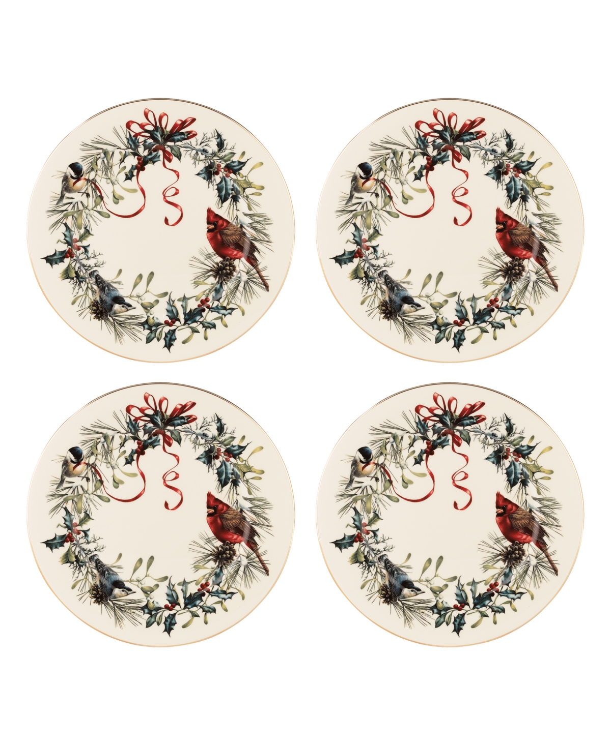 Click here for Lenox Winter Greetings Dinner Plates  Set of 4 - R... prices