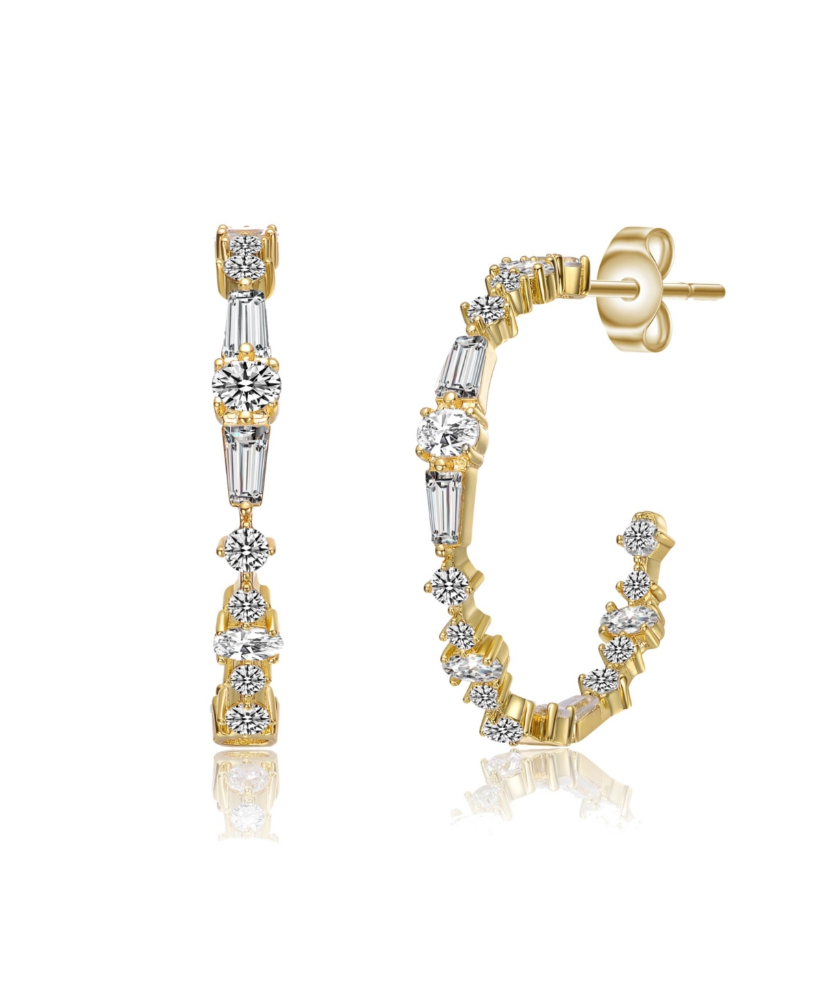 Click here for Sterling Silver Cubic Zirconia C-Hoop Earrings in... prices