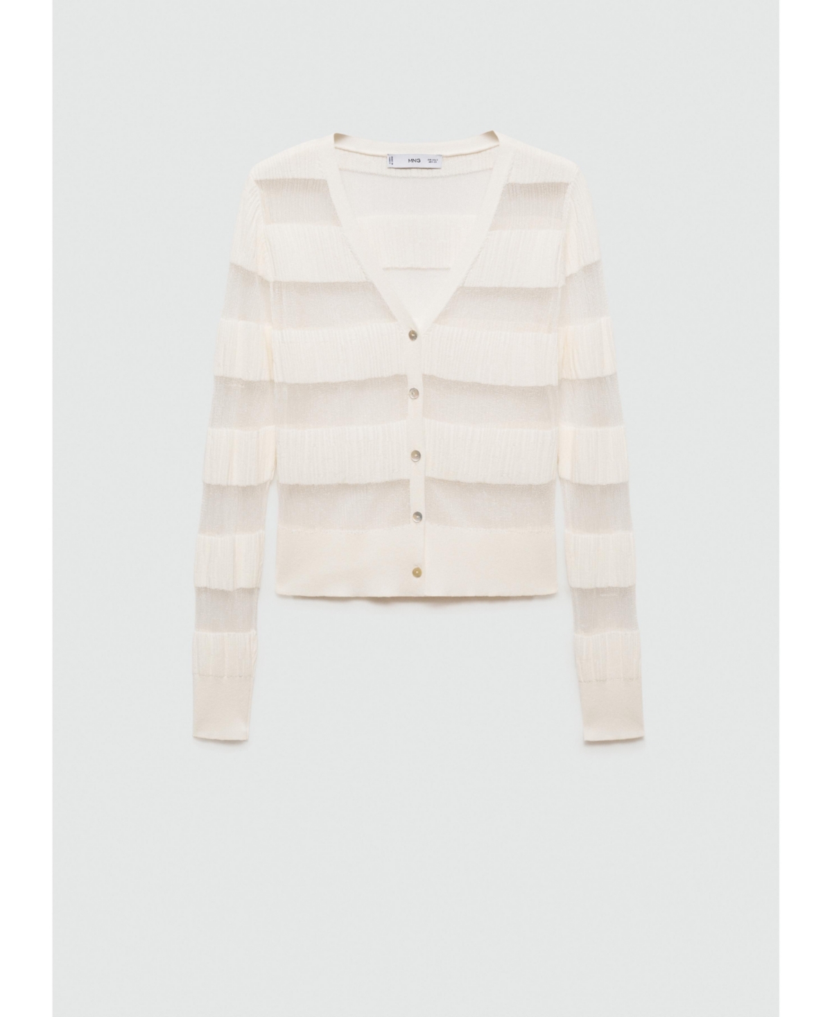 Click here for Mango Womens Sheer Textured Cardigan Sweater - Whi... prices