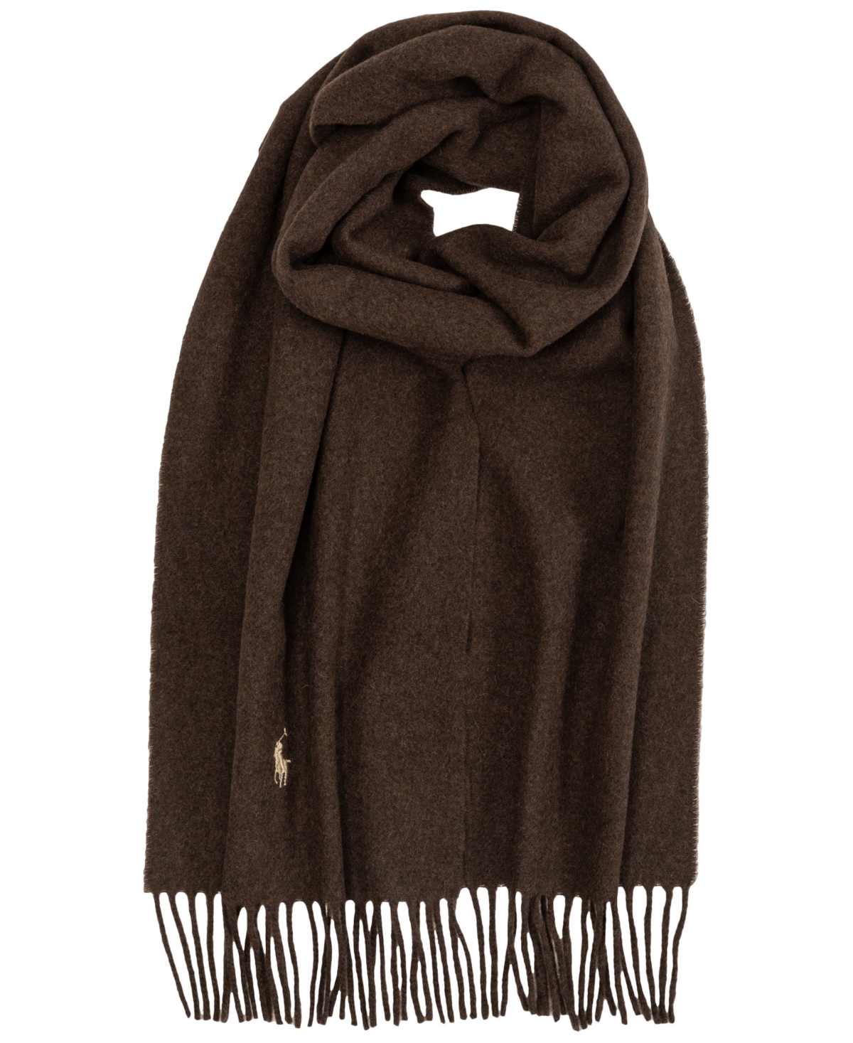 Click here for Polo Ralph Lauren Mens Wool Muffler - Dark Brown prices