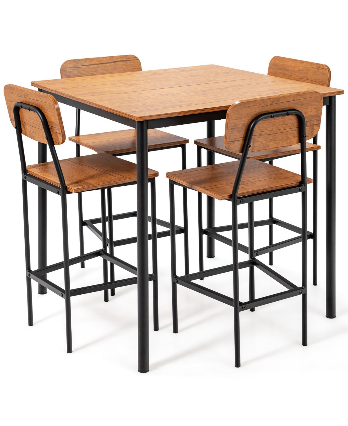 Click here for 5-Piece Industrial Dining Table Set with Counter H... prices