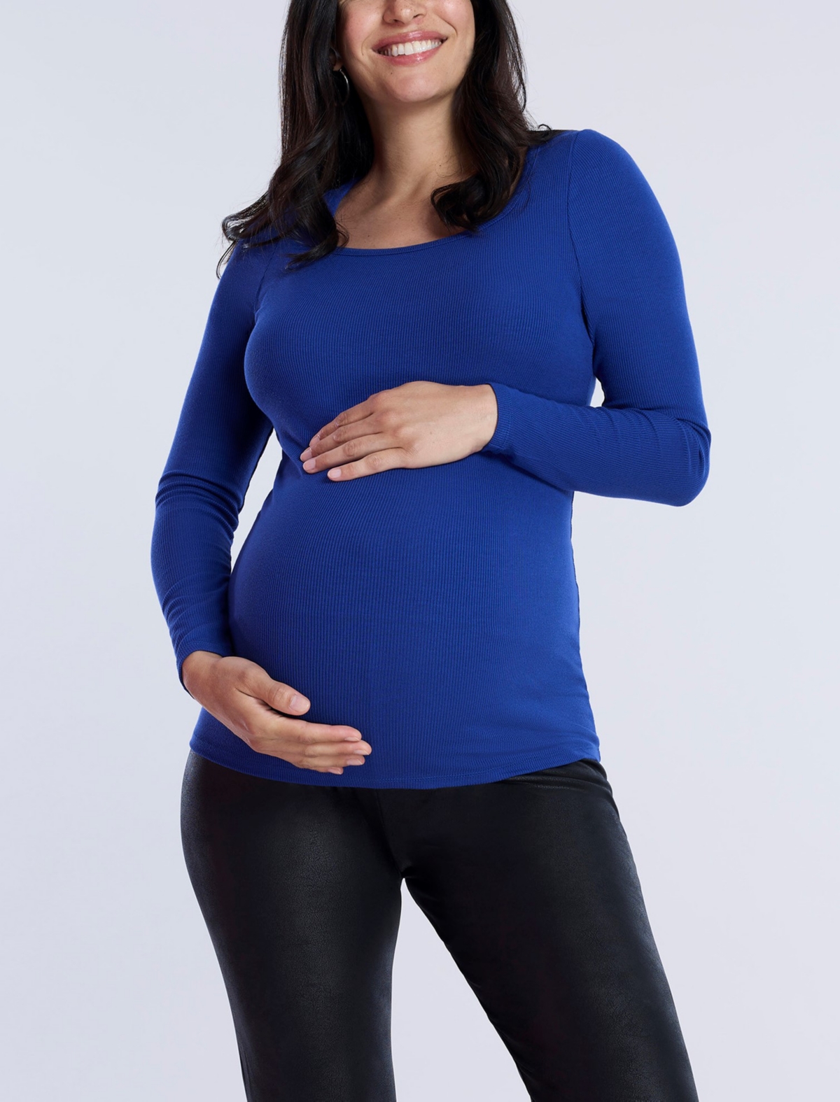 Click here for Motherhood Maternity Maternity Square Neck Rib Kni... prices