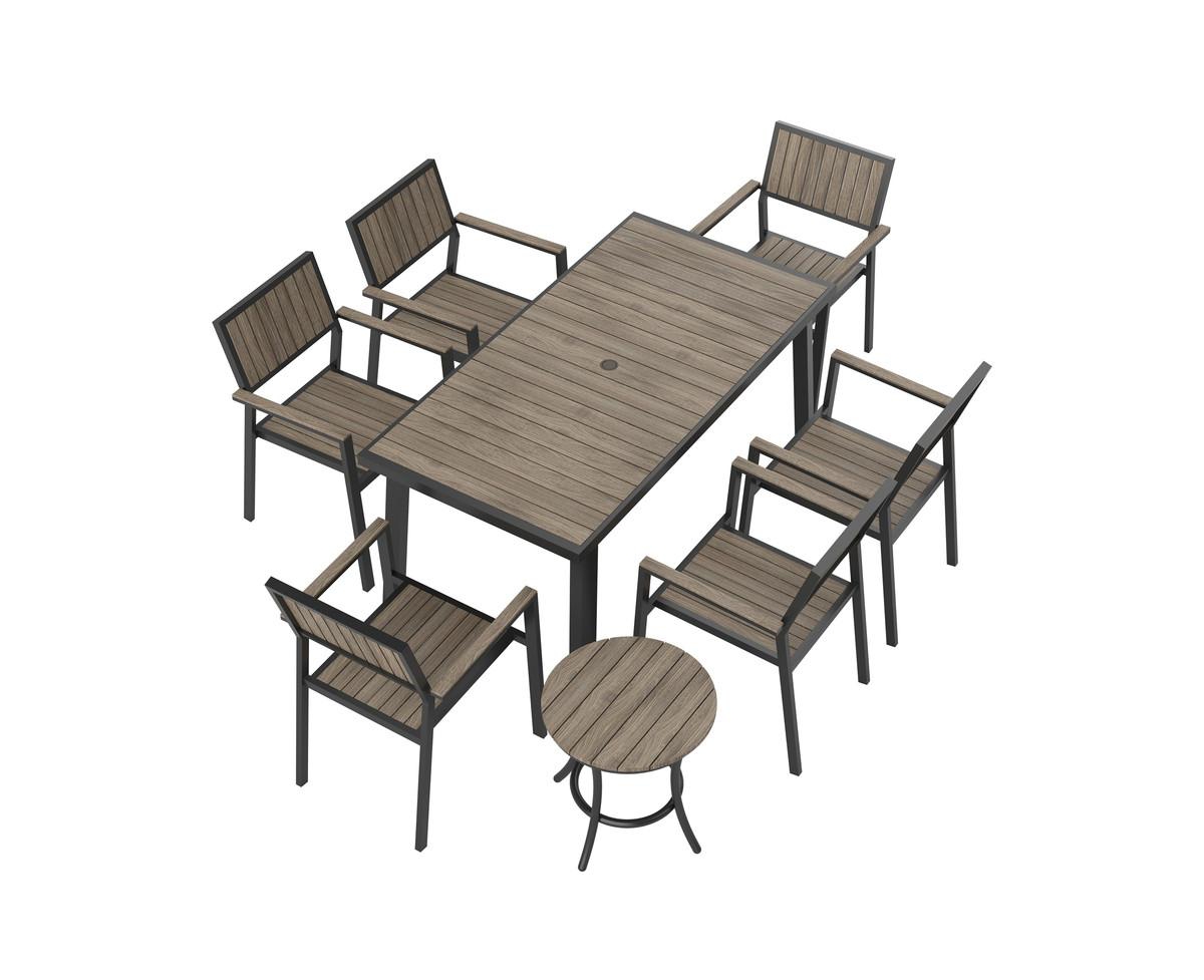 Click here for 8-Piece Aluminum Gray Outdoor Patio Dining Set wit... prices