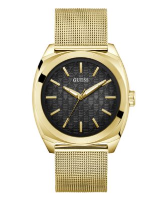GUESS Men's Analog Gold Tone Mesh Watch 43mm - Macy's