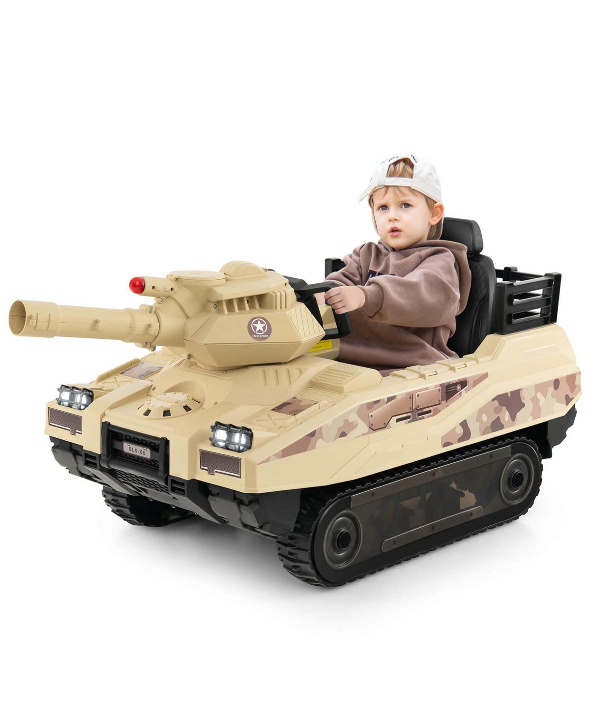 Click here for Electric Kids Ride On Tank with Rubber Tracks Rota... prices