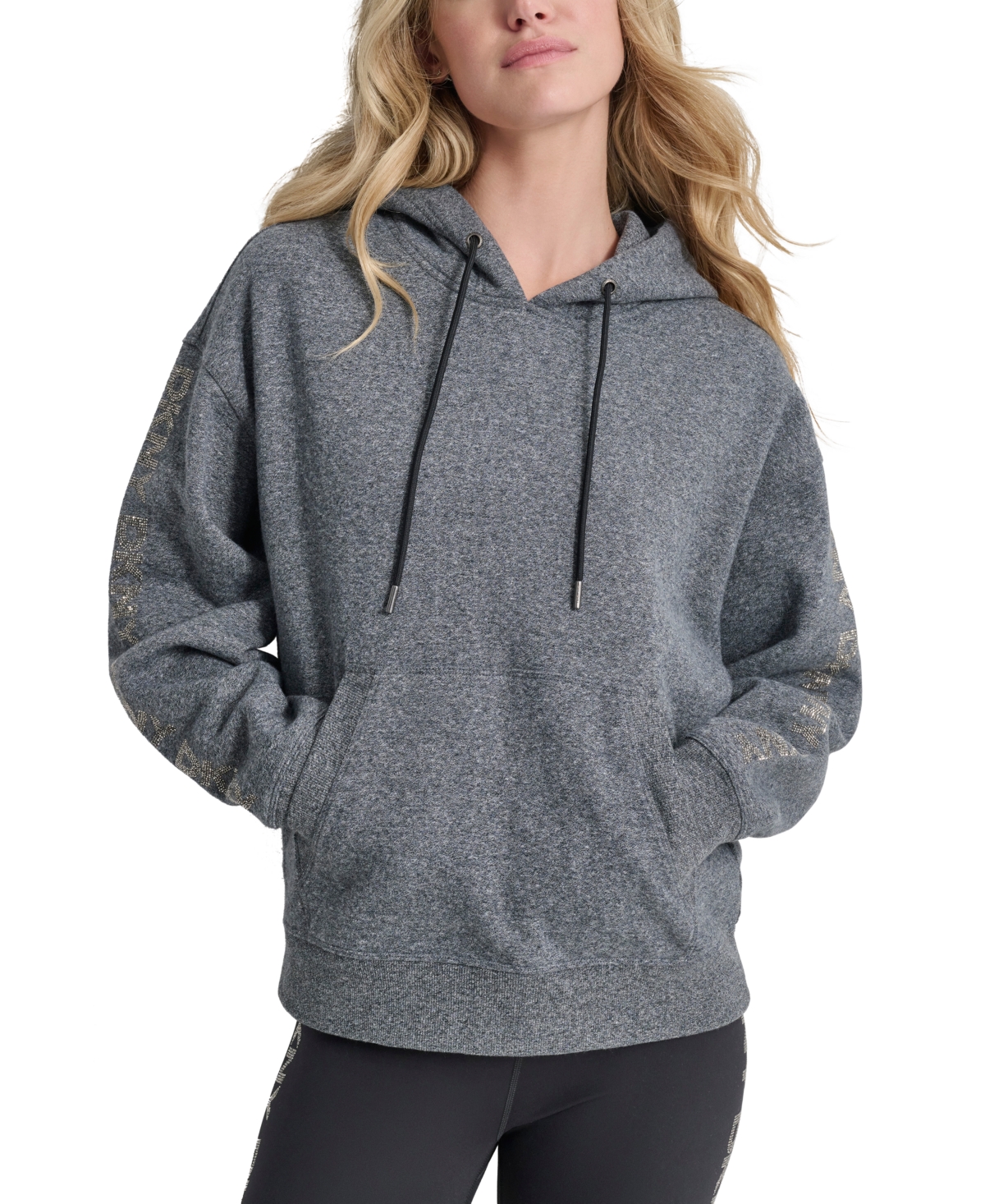 Click here for Dkny Sport Womens Rhinestone Logo Fleece Hoodie -... prices