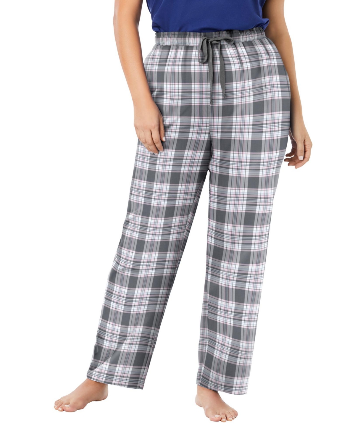 Click here for Dreams & Co. Plus Size Cotton Flannel Pants - Slat... prices