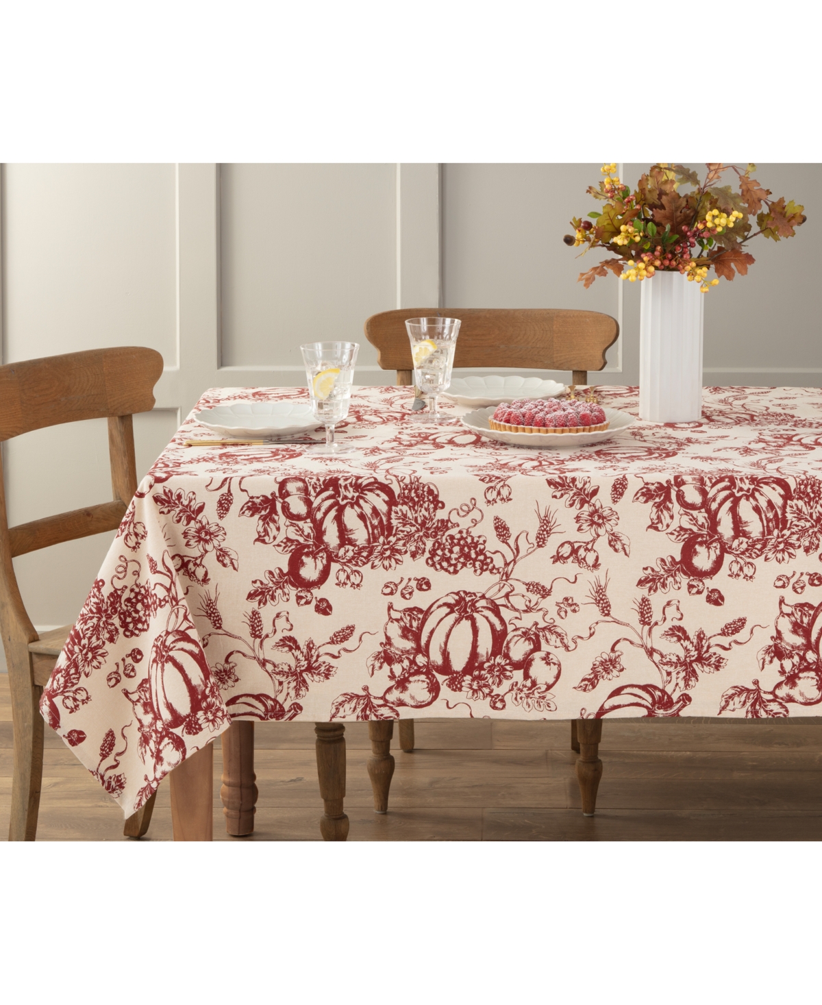 Click here for Lenox Pumpkin Printed Toile Tablecloth  60 x 102 -... prices