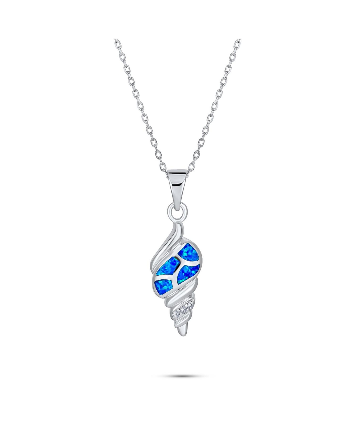 Click here for Bling Jewelry Vacation Blue Created Opal Inlay Nau... prices