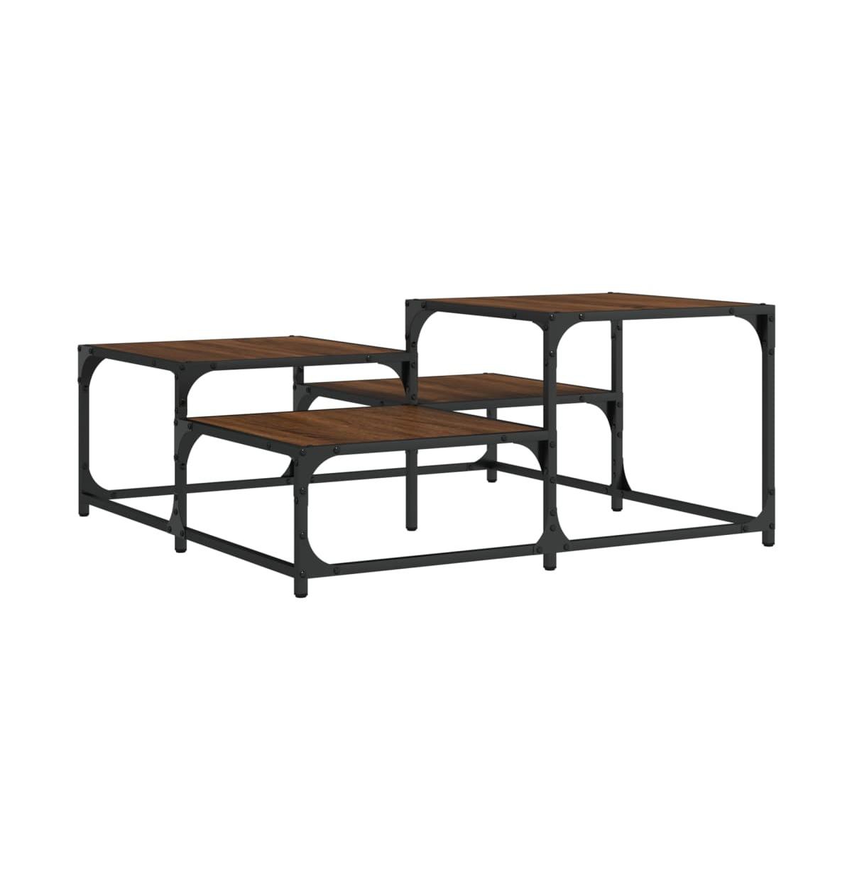 Click here for vidaXL Coffee Table Brown Oak 34.4x34.4x15.7 Engin... prices