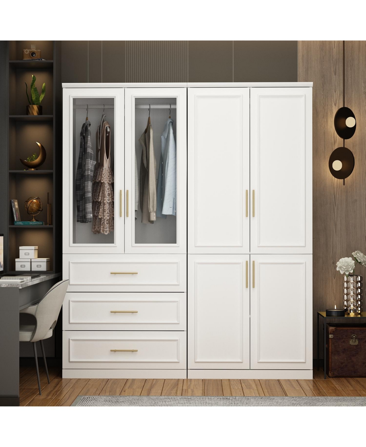 Click here for Famapy 6-Door Big Armoires with 2 Hanging Rods  3-... prices