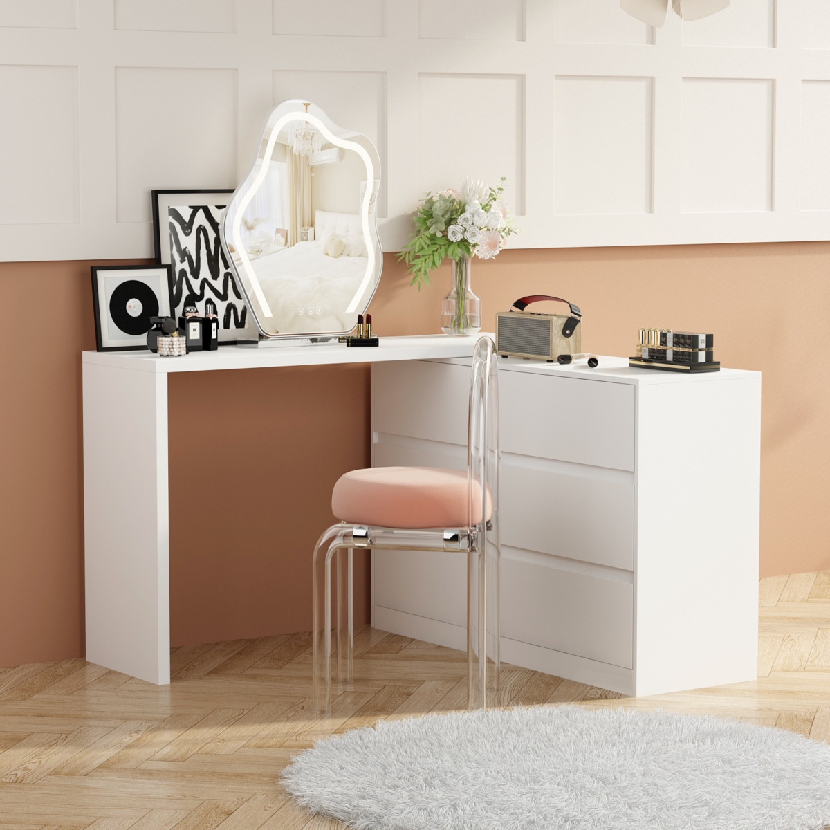 Click here for Homsee 6-Drawer L-Shaped Chest of Drawers with Rot... prices