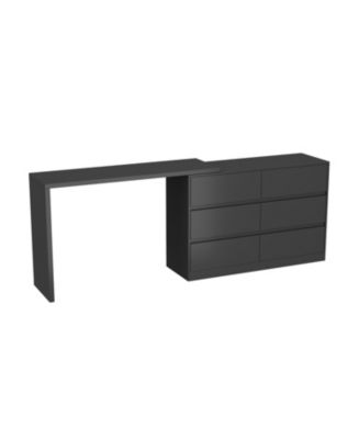 HOMSEE 6-Drawer L-Shaped Chest of Drawers with Rotatable Desktop - Macy's