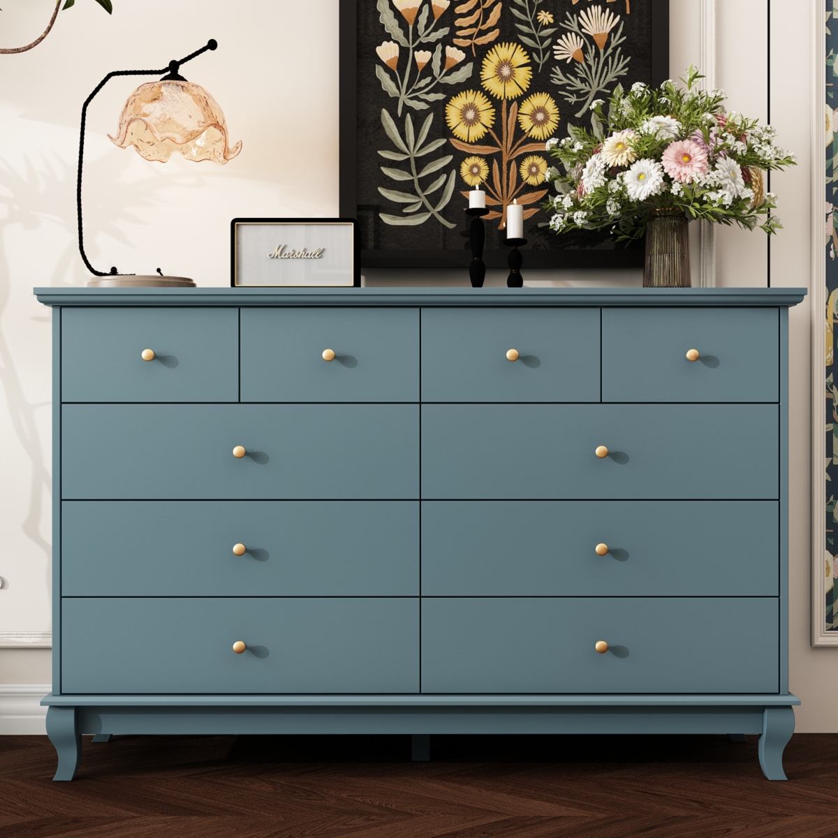 Click here for Homsee Blue Paint Finish 10-Drawer Cabinet Organiz... prices