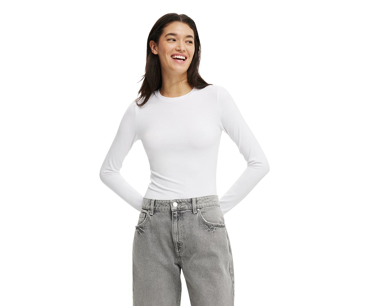 Click here for Cotton On Womens All Day Crew Long Sleeve - White prices