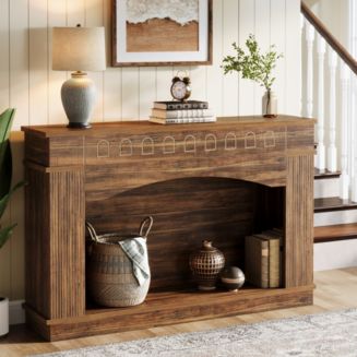 Tribesigns 47.24-Inch Console Table, 2-Tier Entryway Table with Elegant ...
