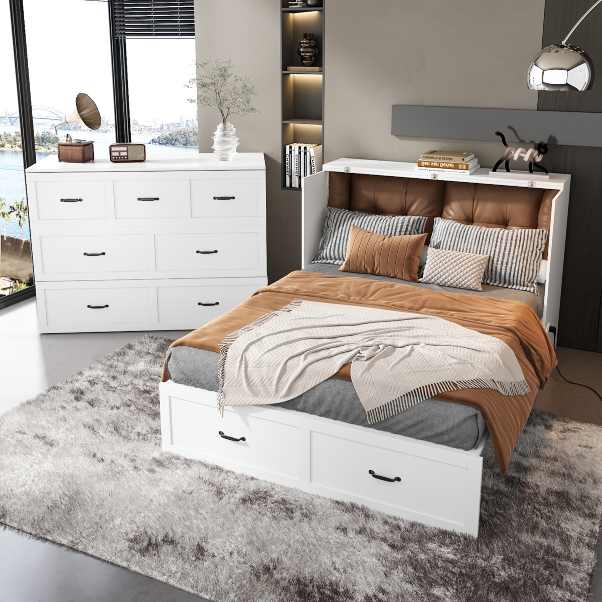 Click here for Homsee White Wooden 61.8 in. W Chest of Drawers wi... prices